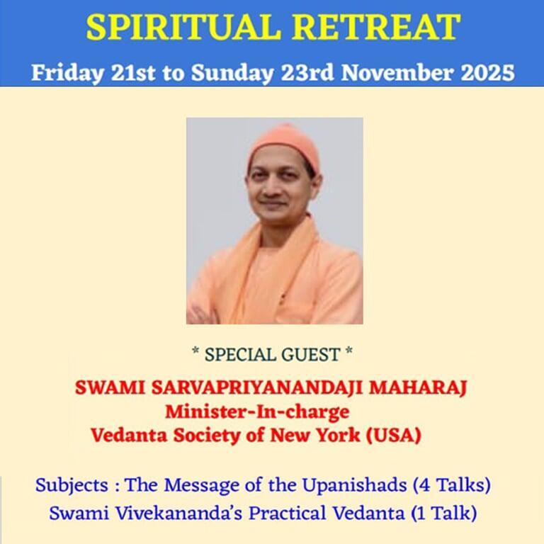 Spiritual Retreat 21st-23rd Nov 2025 | RAMAKRISHNA MATH, PUNE